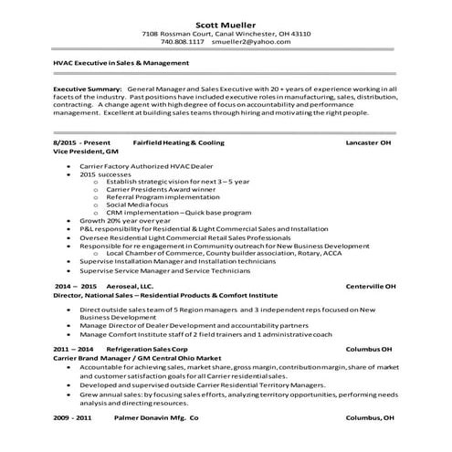 Scott Mueller Resume 2016 | DOCX | Sales | Business