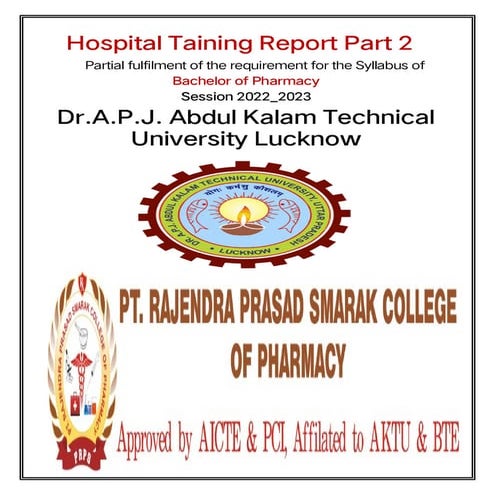 Hospital Training Report Part 2 by Irfan Khan | PDF