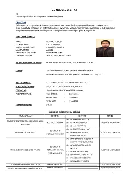 ELECTRICAL ENGINEER CV | DOCX