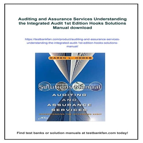 Auditing and Assurance Services Understanding the Integrated Audit 1st ...