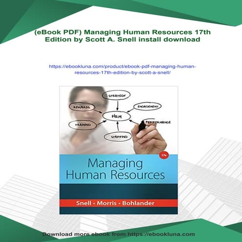 (eBook PDF) Managing Human Resources 17th Edition by Scott A. Snell | PDF