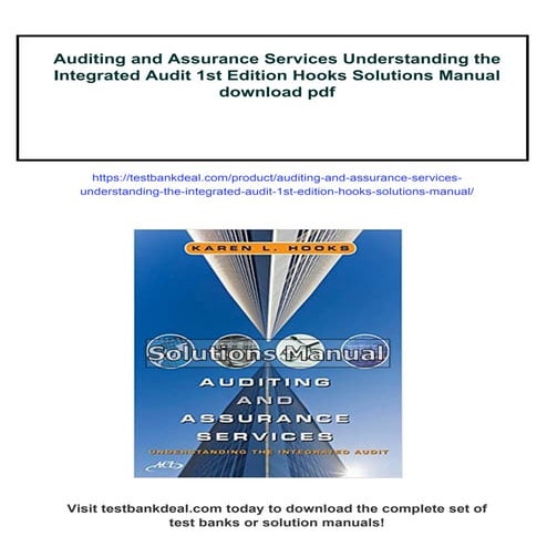 Auditing and Assurance Services Understanding the Integrated Audit 1st ...