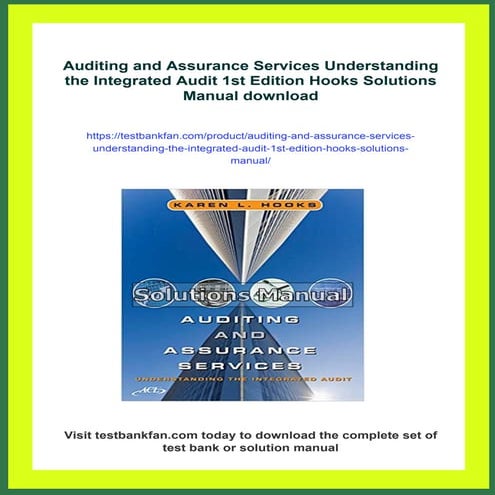 Auditing and Assurance Services Understanding the Integrated Audit 1st ...