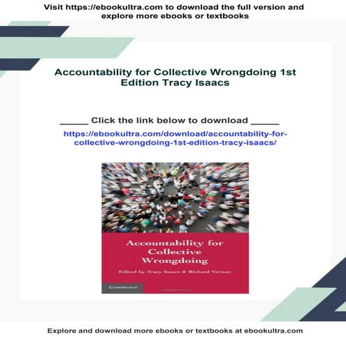 Accountability for Collective Wrongdoing 1st Edition Tracy Isaacs | PDF