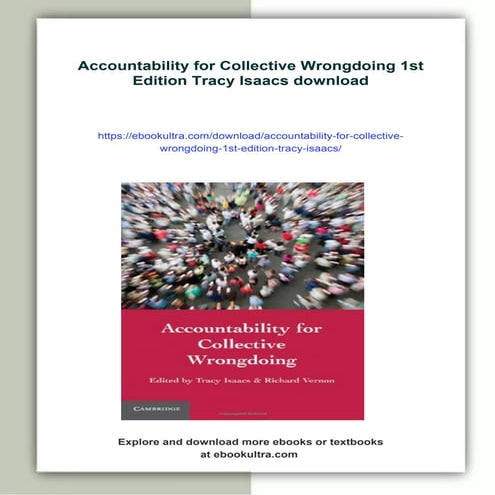 Accountability for Collective Wrongdoing 1st Edition Tracy Isaacs | PDF