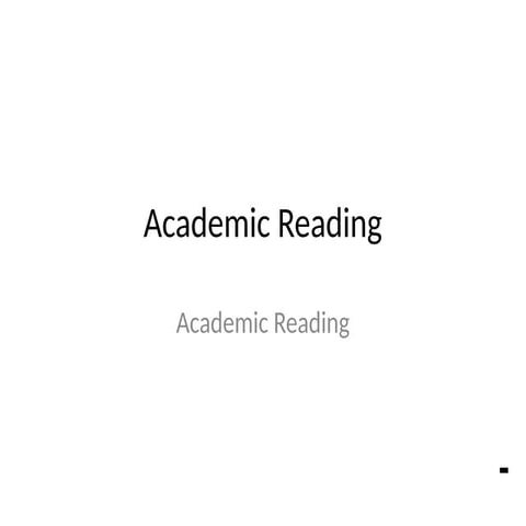 Academic research and reading fundamentals | PPTX