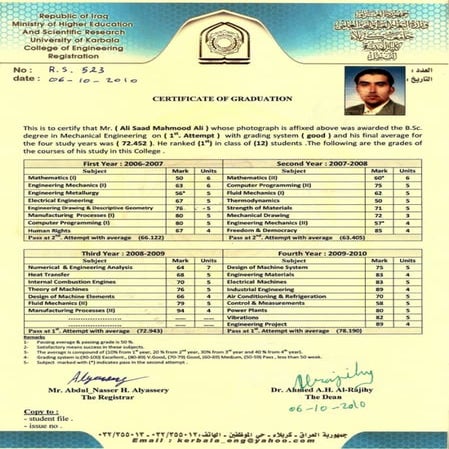 BSc Certificate - Rank One | PDF