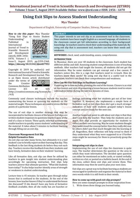 Formative assessment techniques | PPT