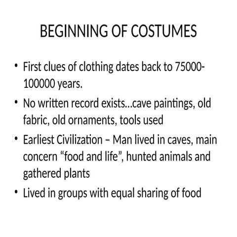 BEGINNING-OF-COSTUMES, costume theories theories | PPTX