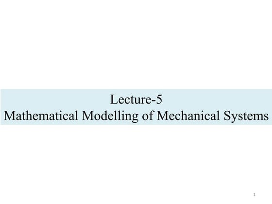 modeling of MECHANICAL system (translational), Basic Elements Modeling ...