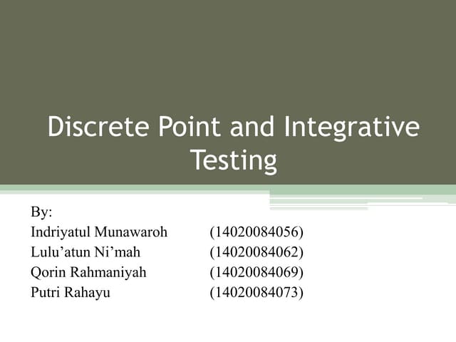 Discrete point test 1 | PPTX