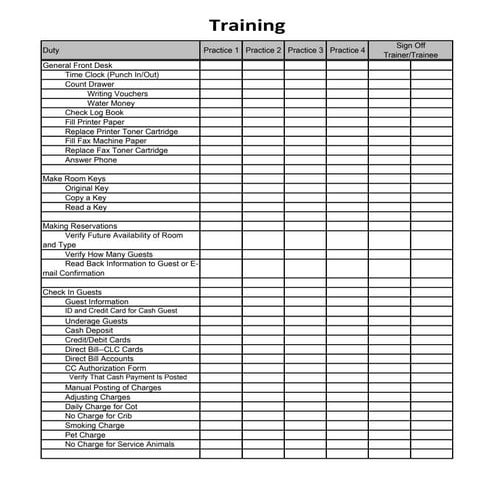 Comfort Inn Training | PDF