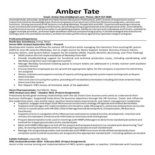 Amber Tate HR Resume | PDF