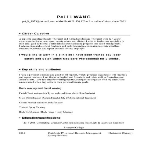 Pei Li Resume.doc new one | PDF