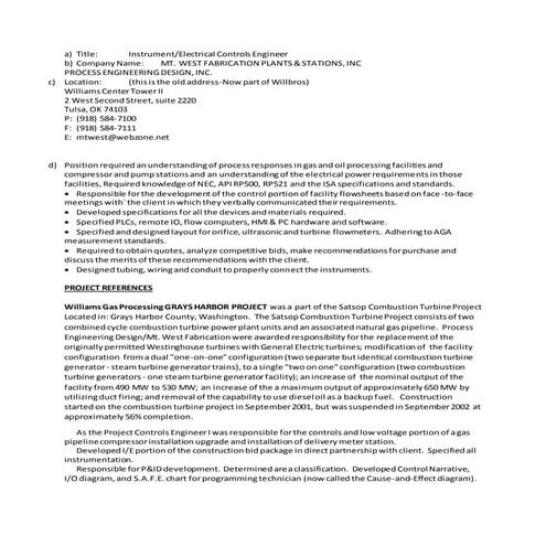 PED - Controls Engineer | PDF