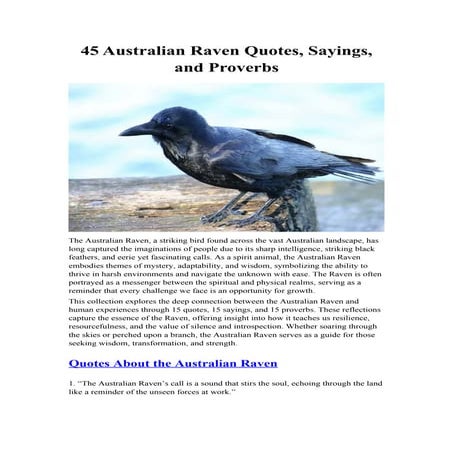 45 Australian Raven Quotes, Sayings, and Proverbs.docx