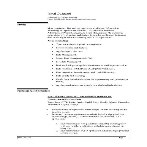 JAMAL_RESUME | PDF | Databases | Computer Software and Applications