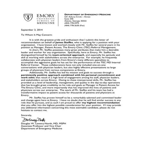 J Steffes_Letter of Recommendation | PDF
