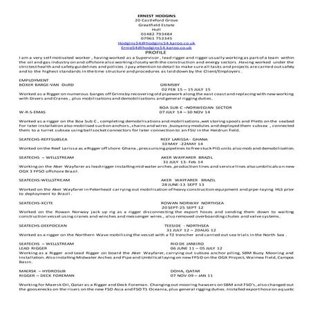 Russell Ferrier's Resume | PDF