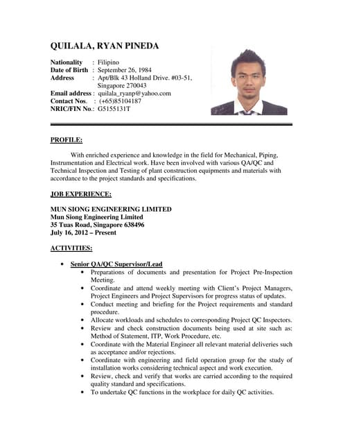 E&I inspector cv | PDF