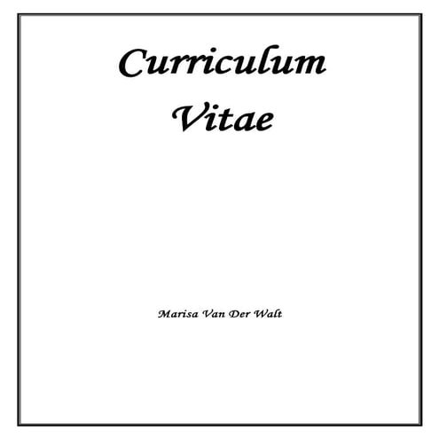 CV Marisa VD Walt | DOCX