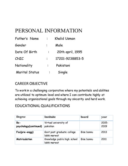 NEW CV RIAZ | PDF