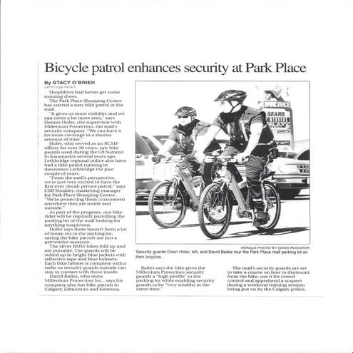 Bicycle patrol enhances security at Park Place | PDF