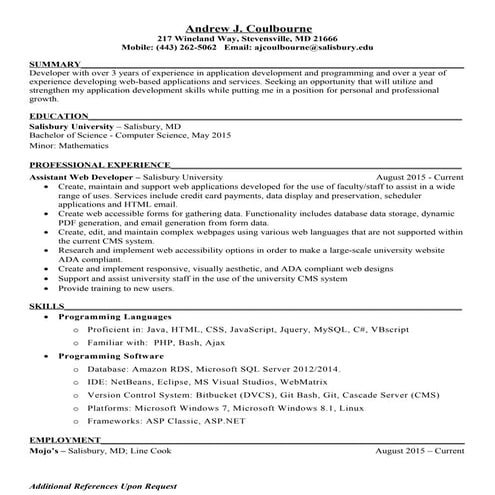 Colbourne%2c Andrew_Resume | PDF
