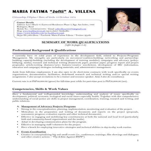 MFAV - CV as of January 2017 | PDF | Business | Business and Finance