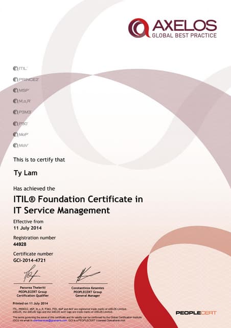 ITIL Certificate | PDF | Law