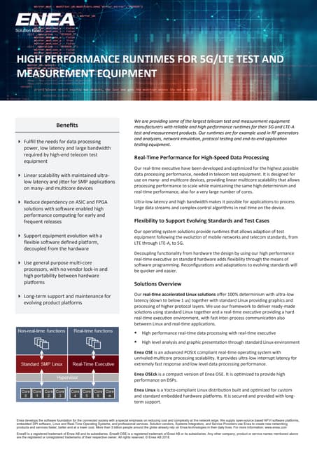 Enea OSE Datasheet | PDF | Operating Systems | Computer Software and Applications