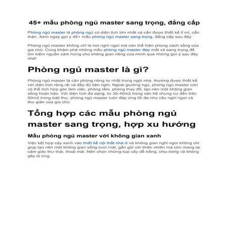 45+ mẫu phòng ngủ master sang trọng, đẳng cấp | PDF