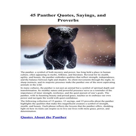 45 Panther Quotes, Sayings, and Proverbs.docx