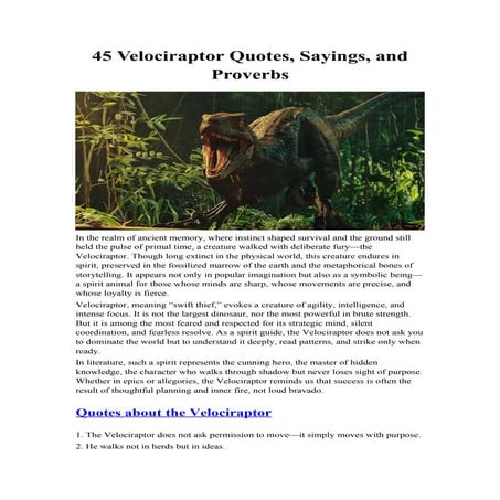 45 Velociraptor Quotes, Sayings, and Proverbs.docx