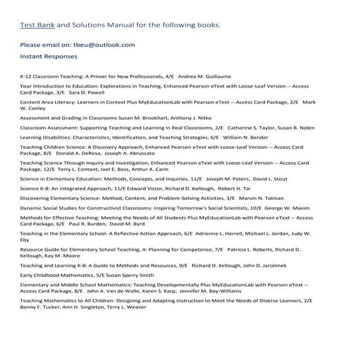 Test bank And Solutions Manual | PDF