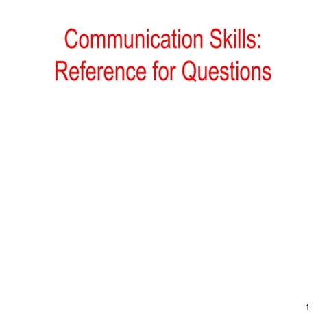 communication skills reference for questions | PPT