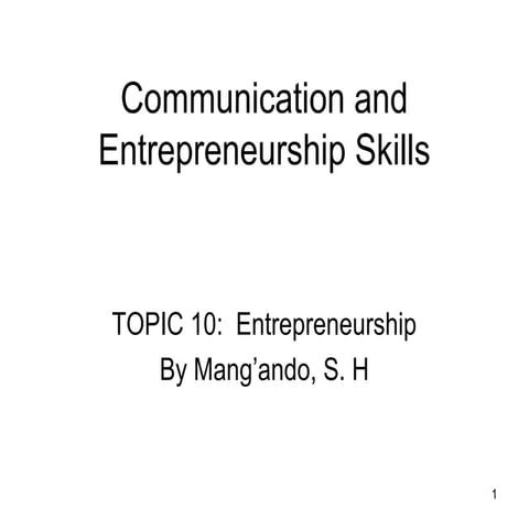 communication and entrepreneurship skills | PPT
