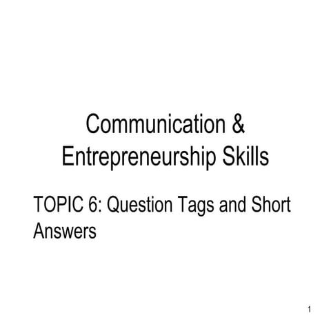 communication and entrepreneurship skills | PPT