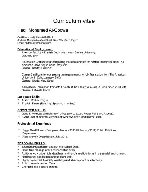 Curriculum Vitae | PDF