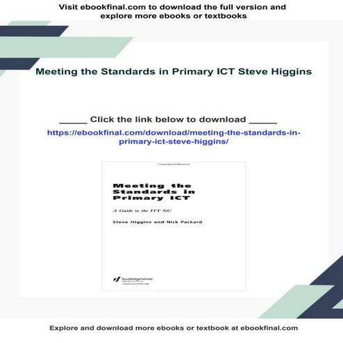 Meeting the Standards in Using ICT for Secondary Teaching A Guide to ...