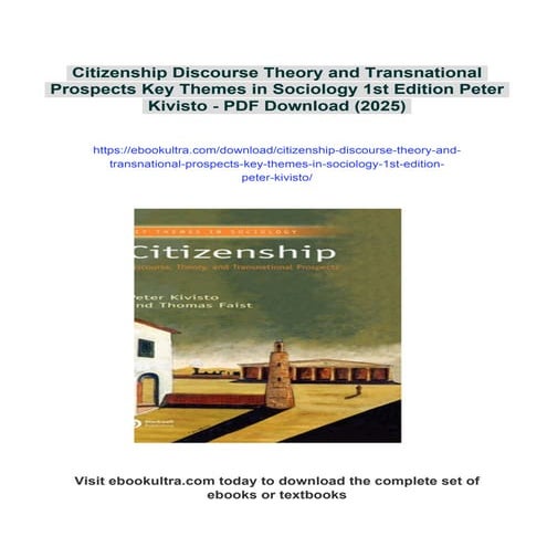 Citizenship Discourse Theory and Transnational Prospects Key Themes in ...