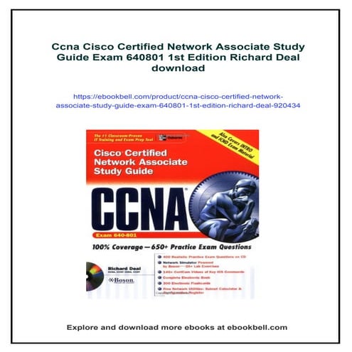 Ccna Cisco Certified Network Associate Study Guide Exam 640801 1st Edition Richard Deal | PDF