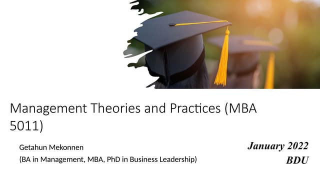 Introduction to Management - Basic concepts & fundamentals (An overview) | PPT