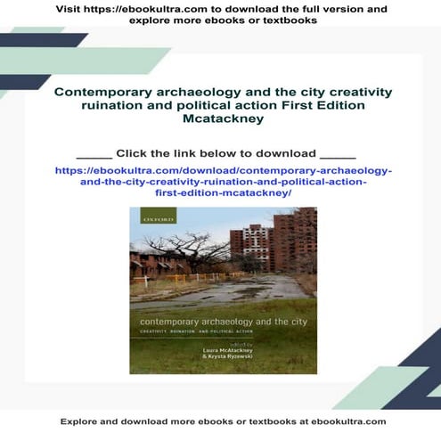 Contemporary archaeology and the city creativity ruination and ...