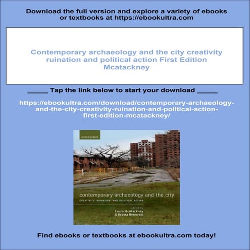 Contemporary archaeology and the city creativity ruination and ...