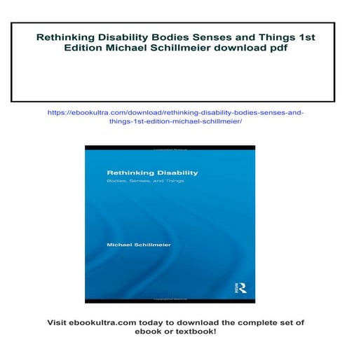 Rethinking Disability Bodies Senses and Things 1st Edition Michael ...