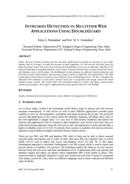 Intrusion Detection In Multitier Web Applications Using Doubleguard Pdf 1168