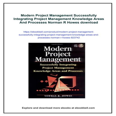 Modern Project Management Successfully Integrating Project Management Knowledge Areas And ...