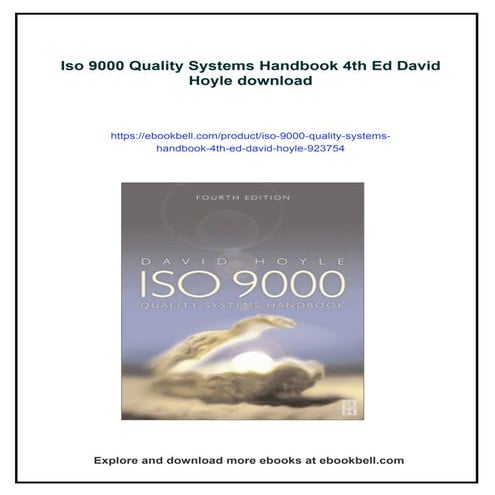 Iso 9000 Quality Systems Handbook 4th Ed David Hoyle | PDF