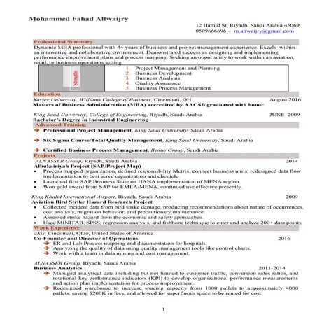 MOHAMMED FAHAD AL-TWAIJRY(Resume) saudi version | PDF